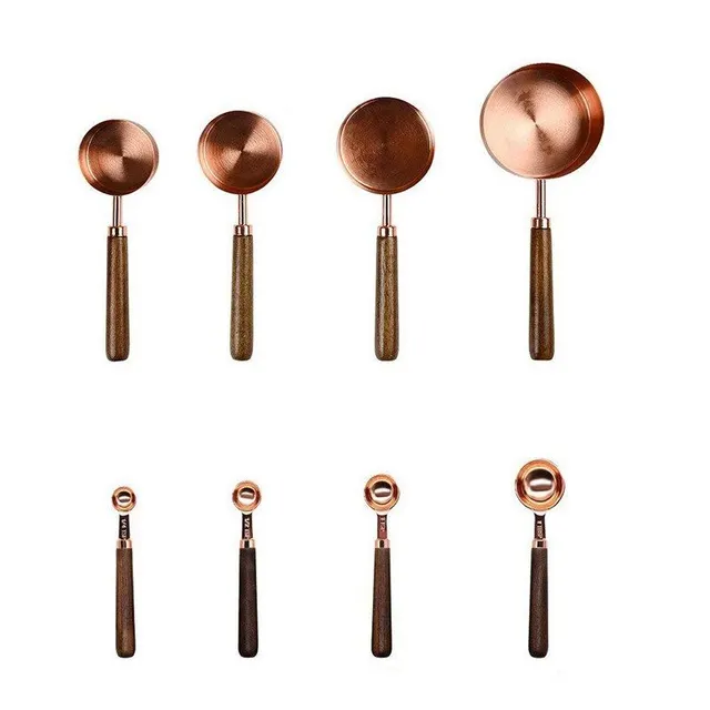 Set of measuring cups with wooden handle 8 k · UZO