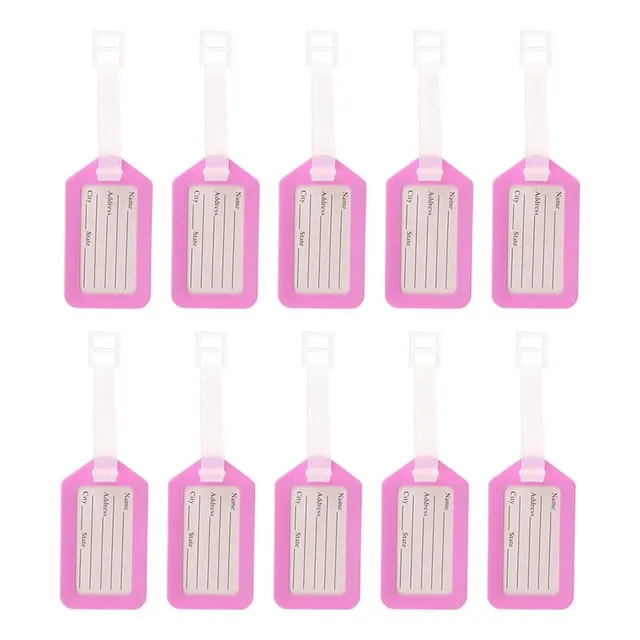 Set of practical coloured tags for marking travel luggage - several ...