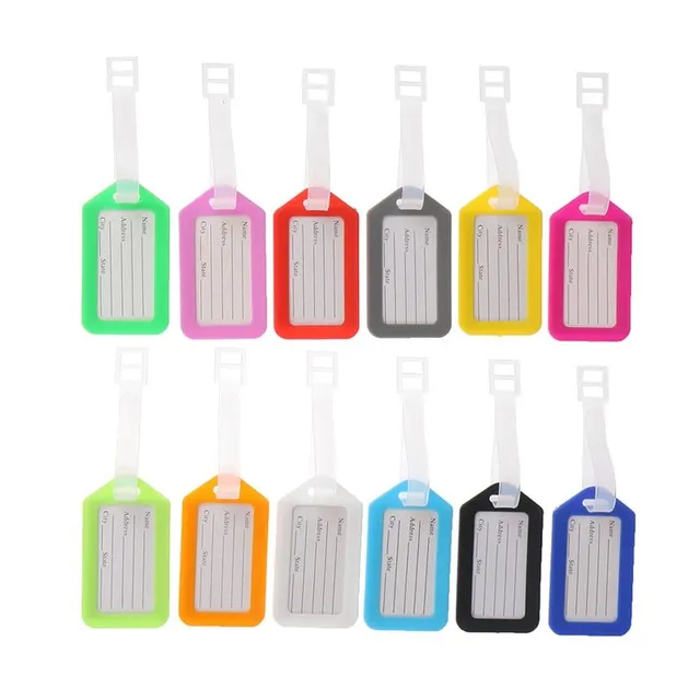 Set of practical coloured tags for marking travel luggage - several ...