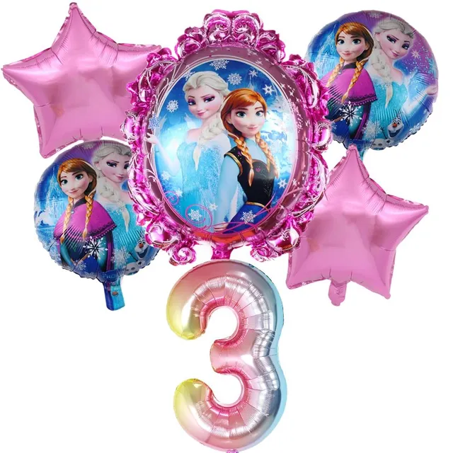 Children's pink set of inflatable numbers Elsa · UZO