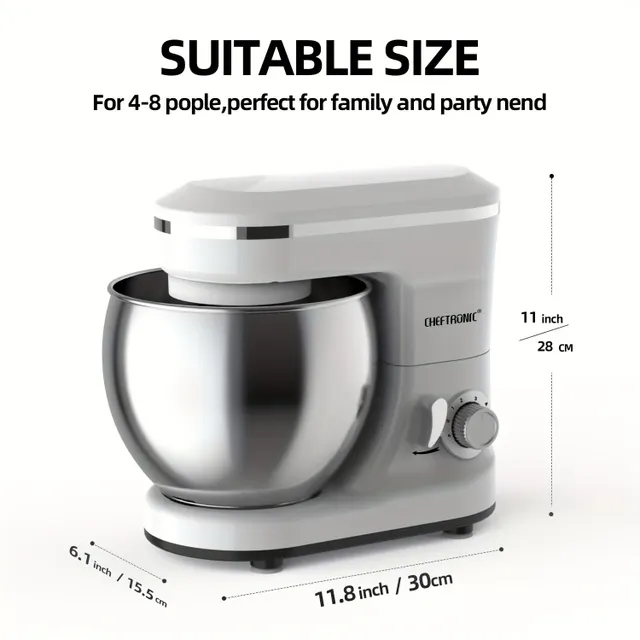 1200W Table Robot with Stainless steel Mísa 4.2 l, with 6 Speeds and ...