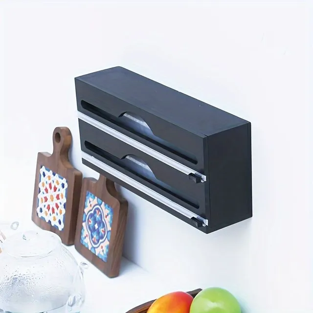 Storage box with foil cutter: 2 floors, wall and drawer · UZO